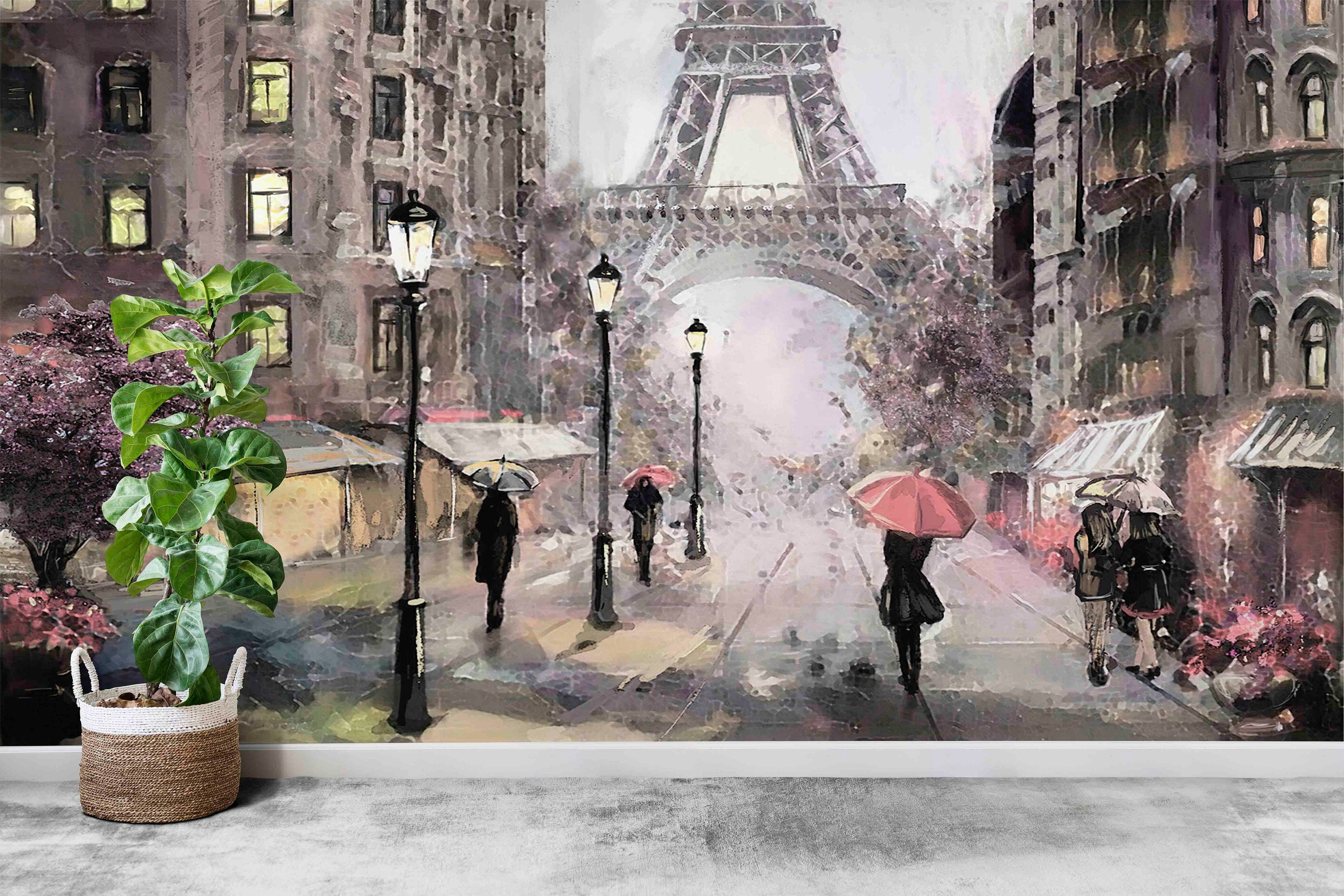 Paper Wall Art City Wall Mural, France Mural, Custom Wallpaper ...