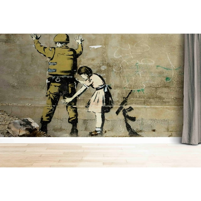 Paper Wall Art Custom Wallpaper, Banksy Stop Search Wall Poster, Modern ...
