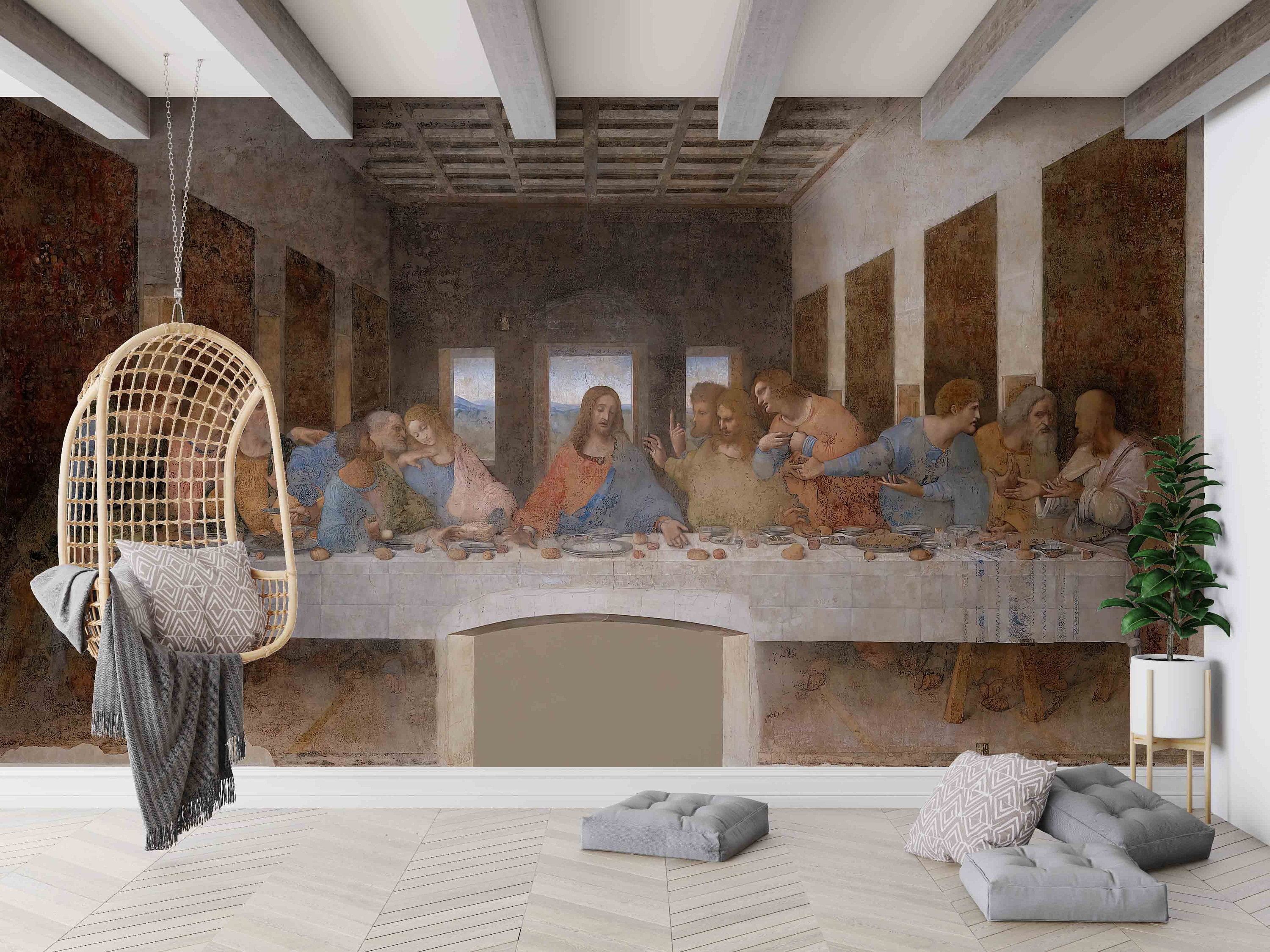 Paper Wall Art Custom Wallpaper, The Last Supper, Wallpaper Wall Art ...