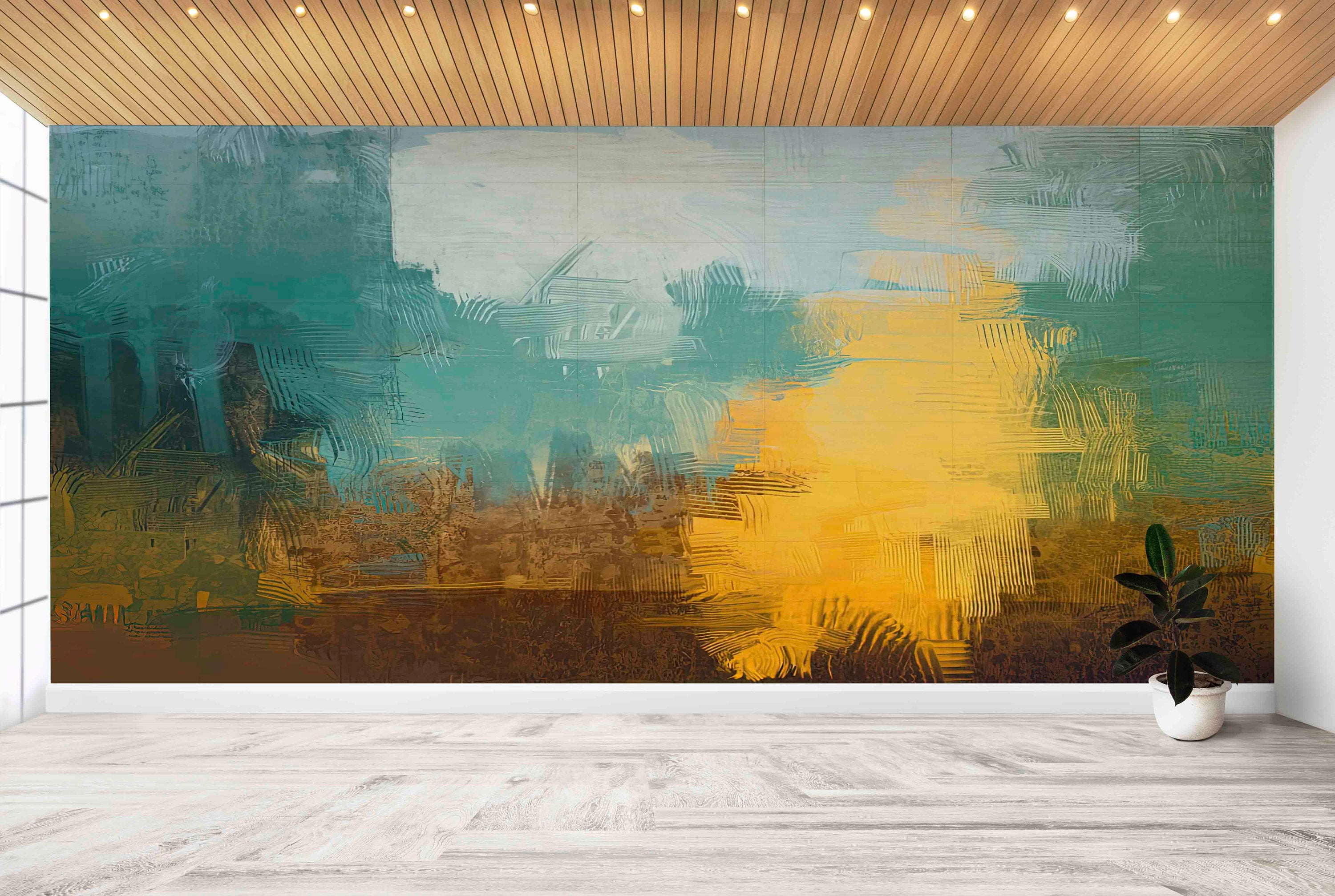 Paper Wall Art Modern Abstract Wall Mural, Colorful Painting, 3d ...