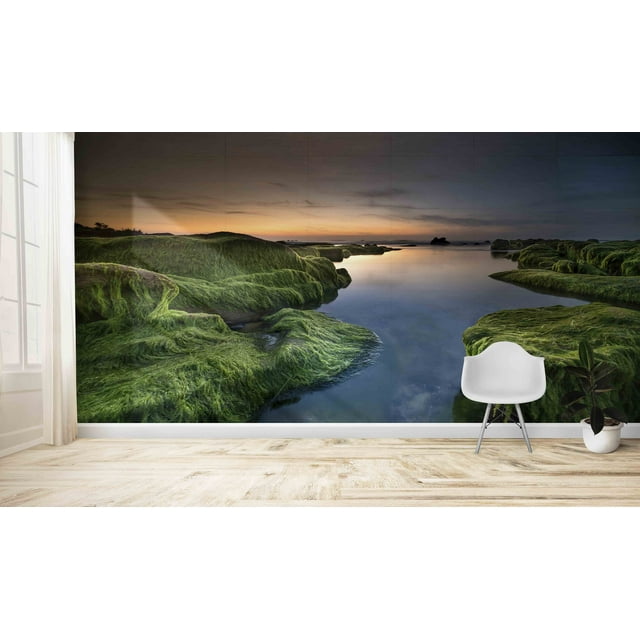 Paper Wall Art River Landscape Wall Mural, Wallpaper Wall Art, Bright ...