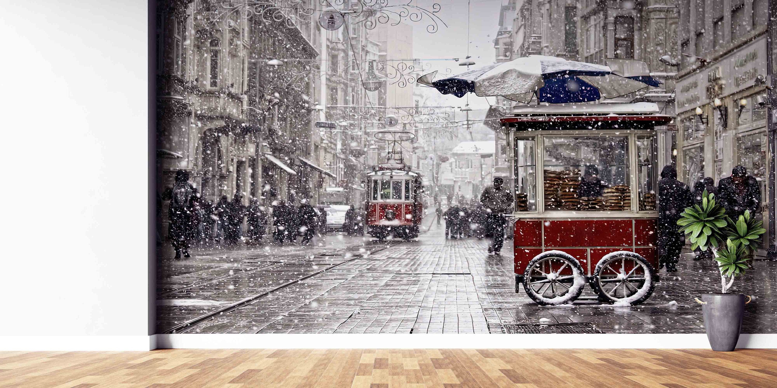 Paper Wall Art Winter Mural, 3d Wallpaper, Modern Wallpaper, Winter ...