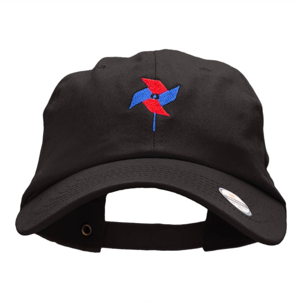 Paper Windmill Embroidered Washed Cap - Black OSFM - Walmart.com