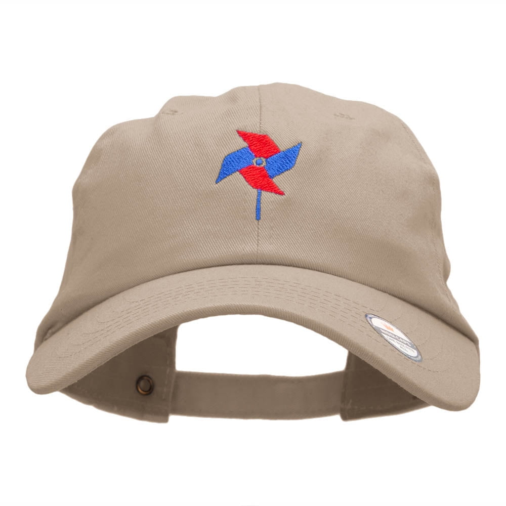Paper Windmill Embroidered Washed Cap - Khaki OSFM - Walmart.com