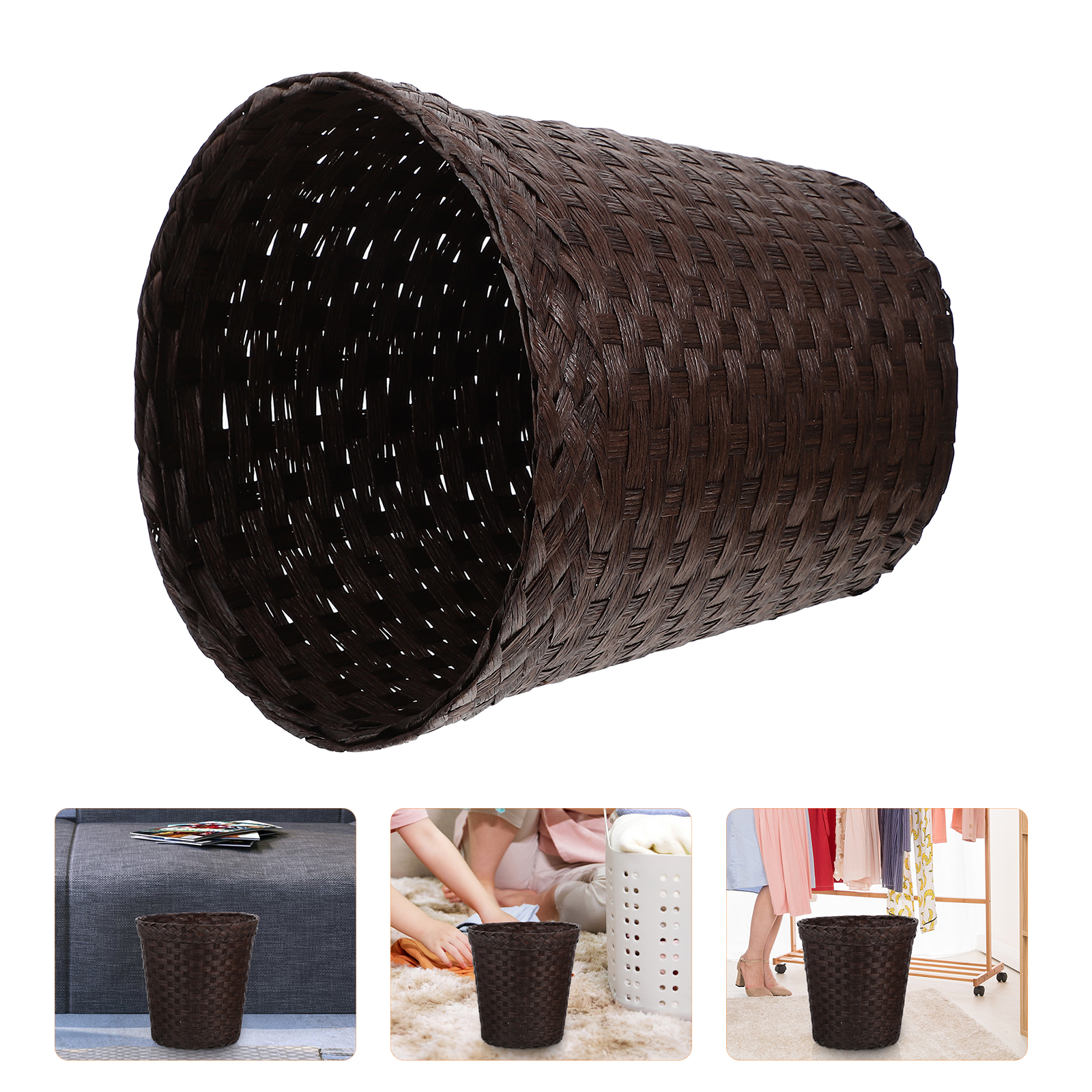 Paper Woven Basket Household Laundry Basket Bathroom Waste Paper ...