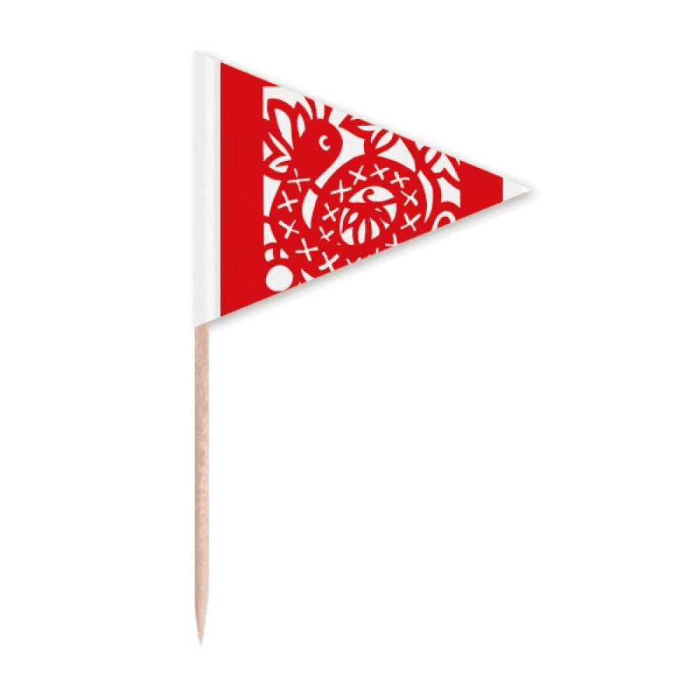 Paper-cut Snake Animal China Zodiac Toothpick Triangle Cupcake Toppers ...