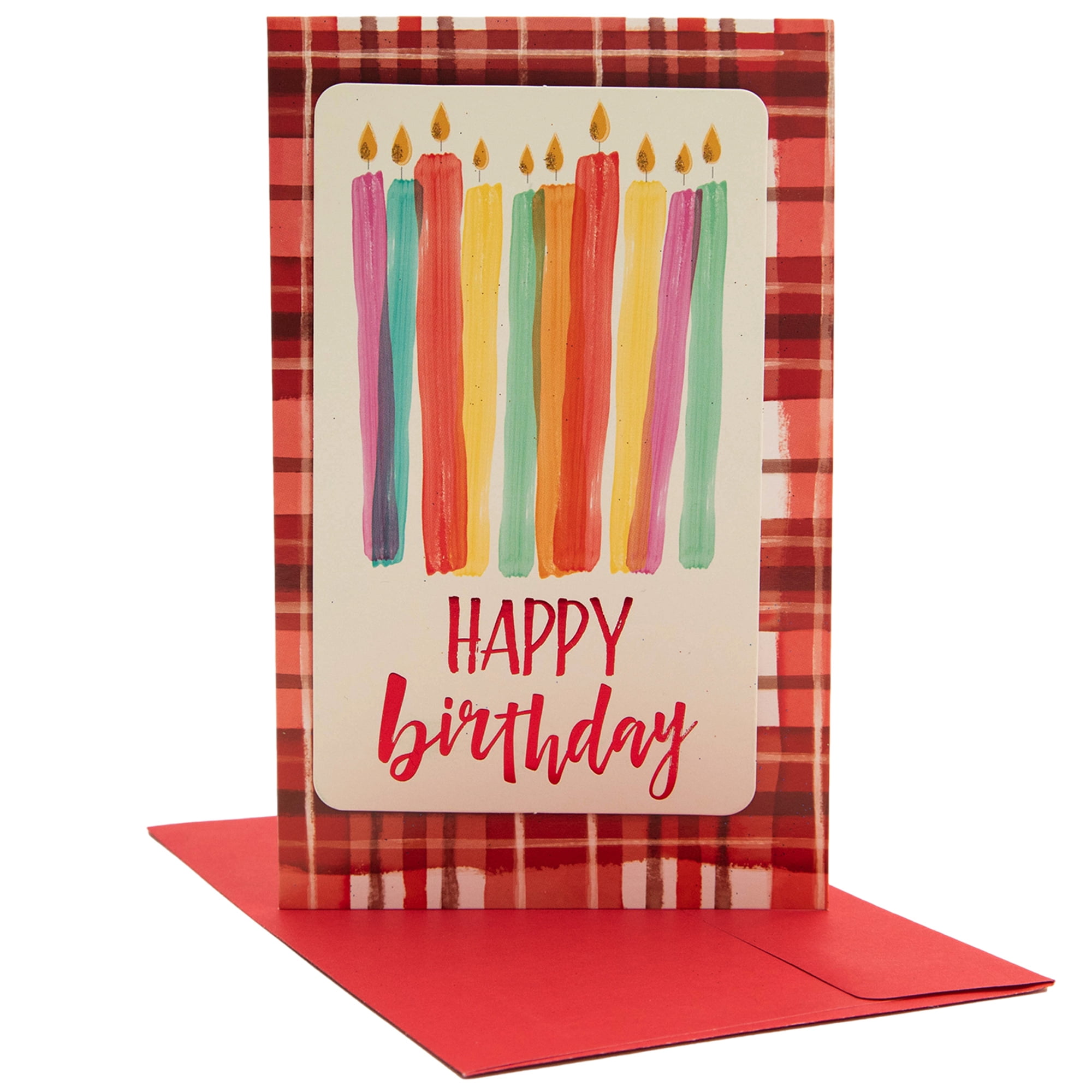 PaperCraft Birthday Greeting Cards with Envelope, Lit Candles - Walmart.com