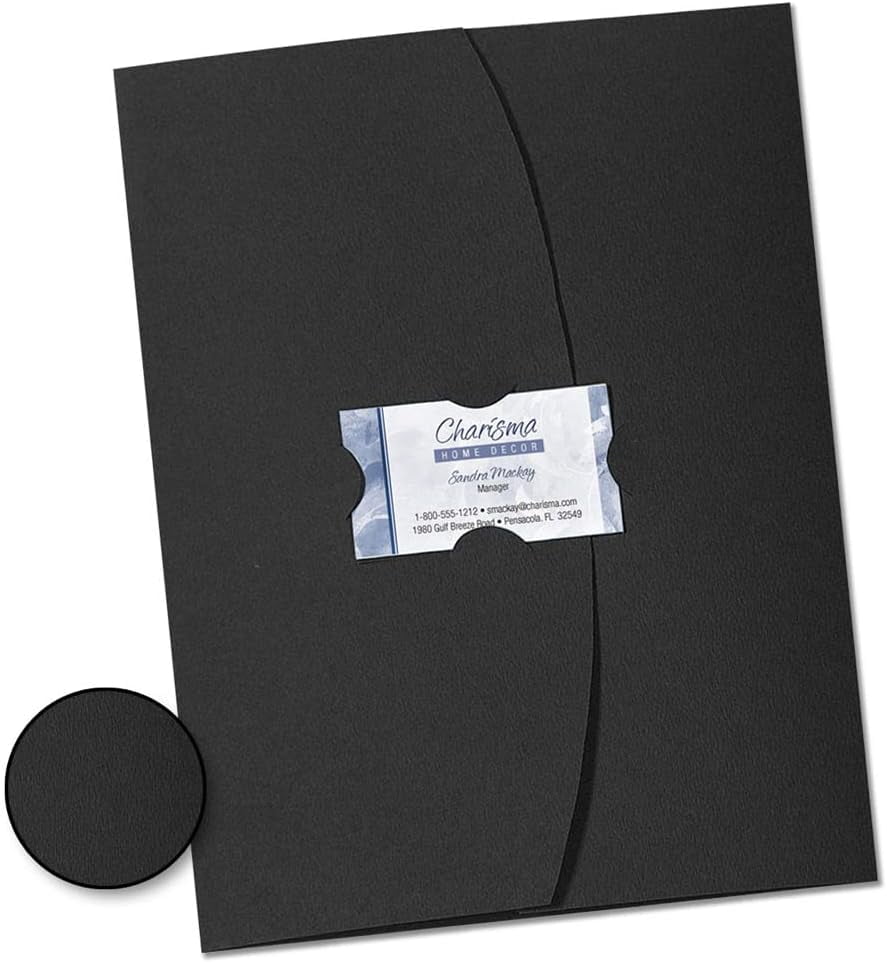 PaperDirect Black Crescent Presentation Folders, Set of 10, Document ...