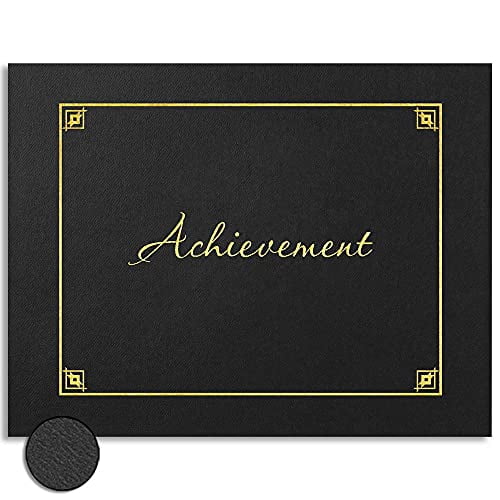PaperDirect Black and Gold Foil Achievement Certificate Jackets, Set of ...