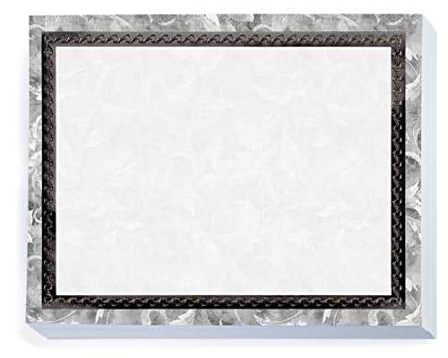 PaperDirect Black Marbleized Leaf Specialty Certificates, Silver Foil ...