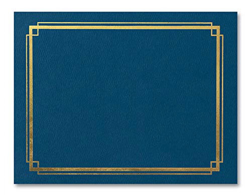 PaperDirect Blue Border Gold Foil Certificate Jackets, 10 Count ...