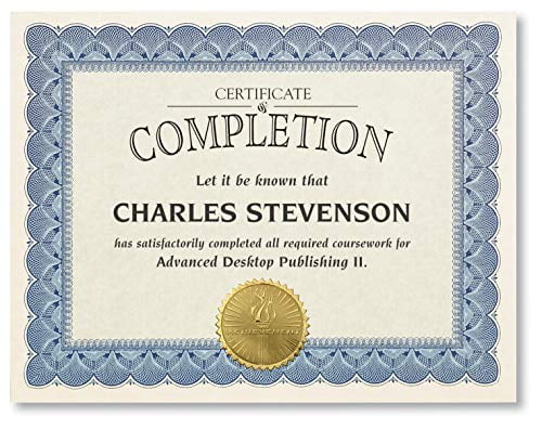 PaperDirect Blue Parchment Traditional Standard Certificates, 8½ x 11 ...
