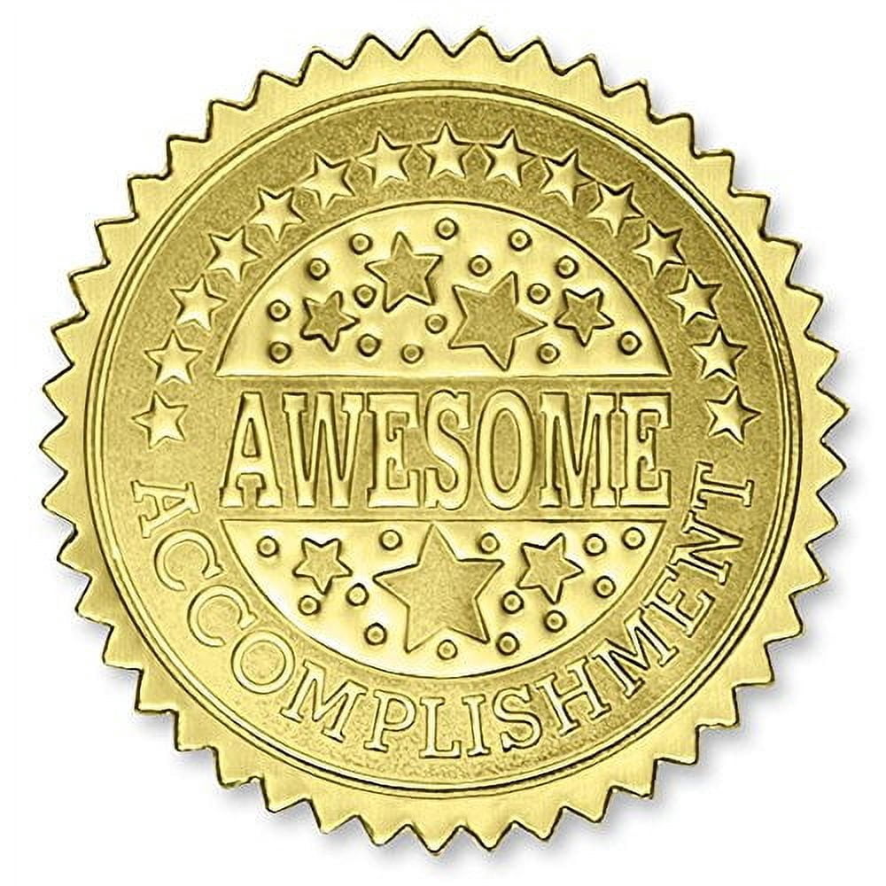 PaperDirect Deluxe Awesome Accomplishment Gold Foil Certificate Seals ...