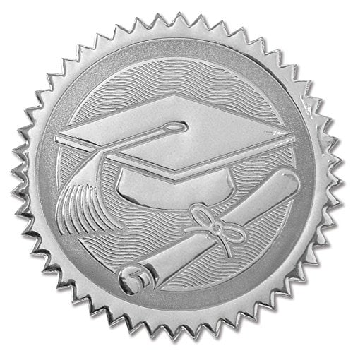 PaperDirect Embossed Graduation Cap and Diploma Silver Foil Certificate ...