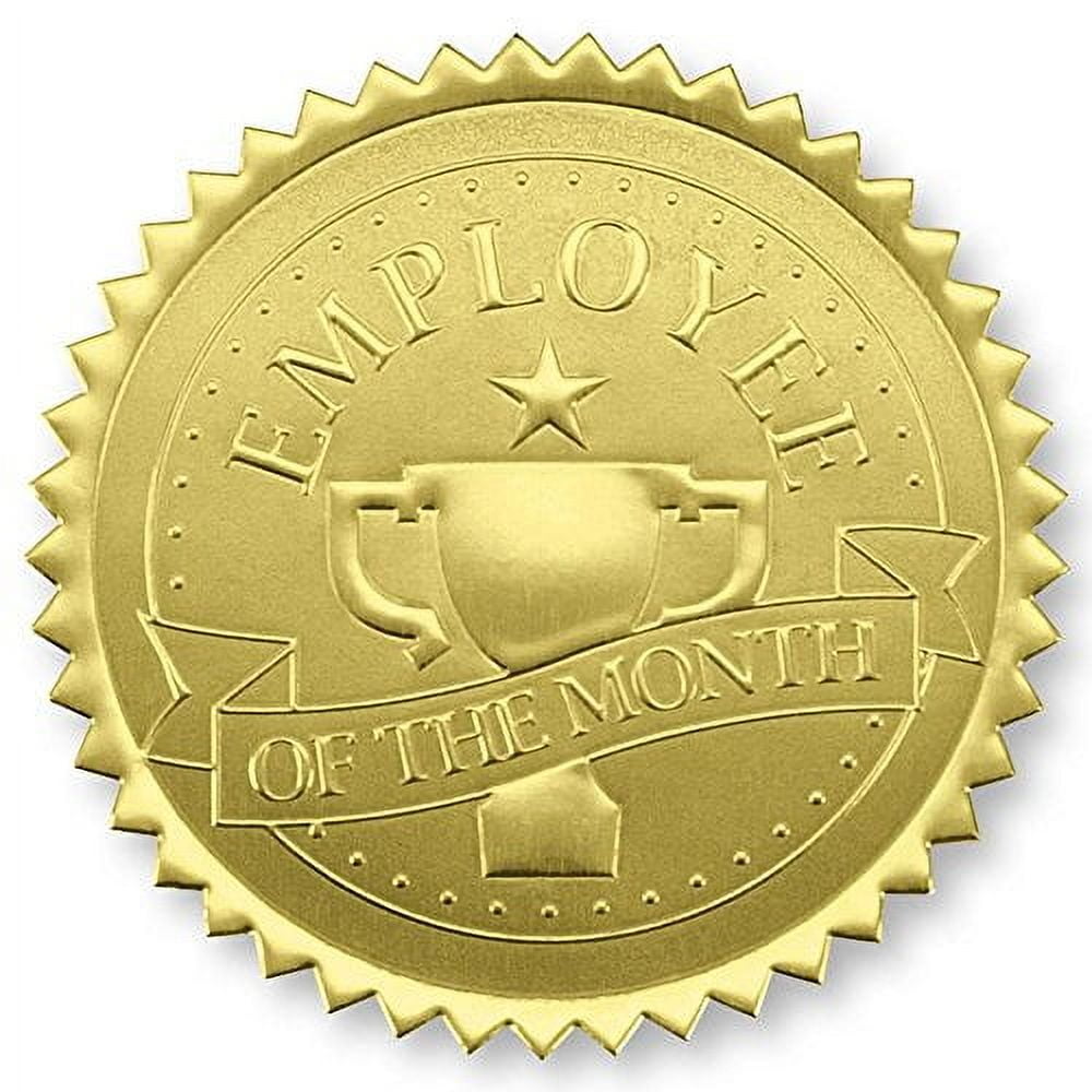 PaperDirect Employee of The Month Trophy Gold Foil Certificate Seals, 2 ...