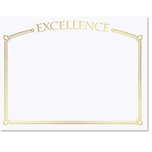 PaperDirect Excellence Specialty White and Gold Certificates, Gold Foil ...