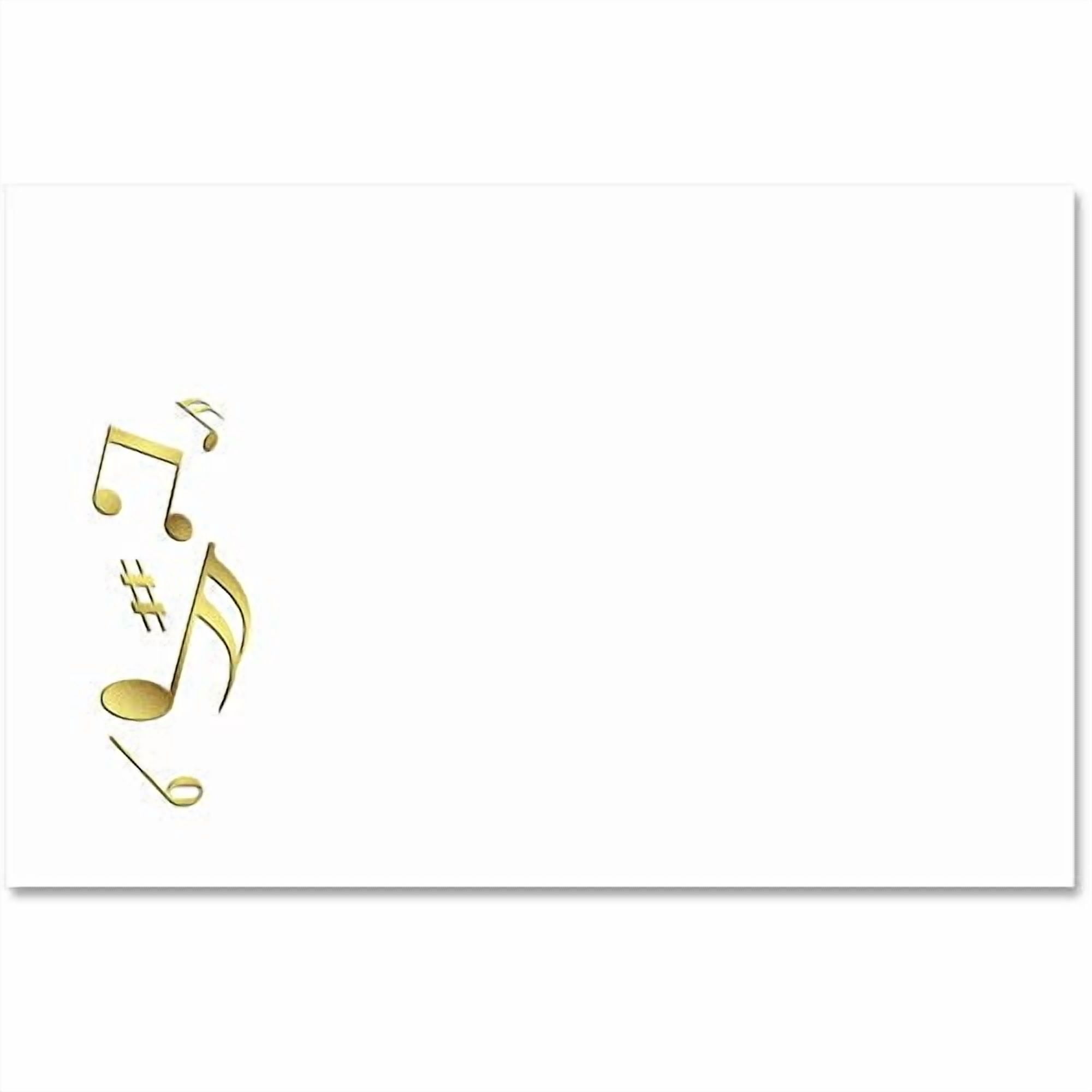 PaperDirect, Golden Tunes Music Notes Crescent Flap Envelopes ...