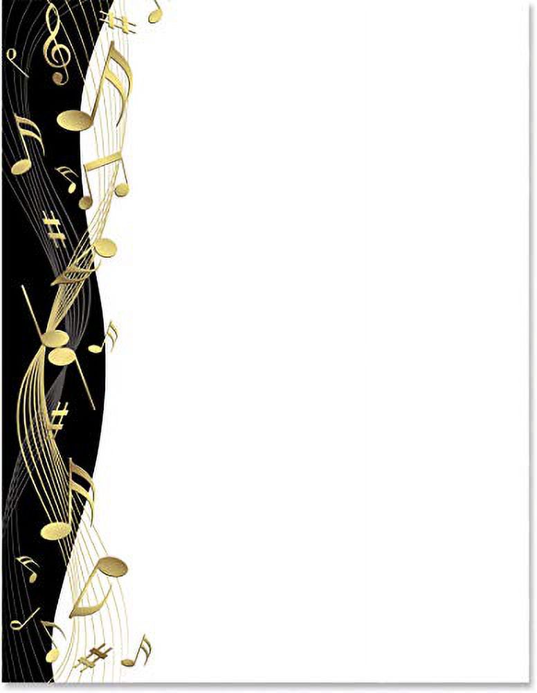 PaperDirect Musical Golden Tunes Stationery, Letters, Cards, Invites ...