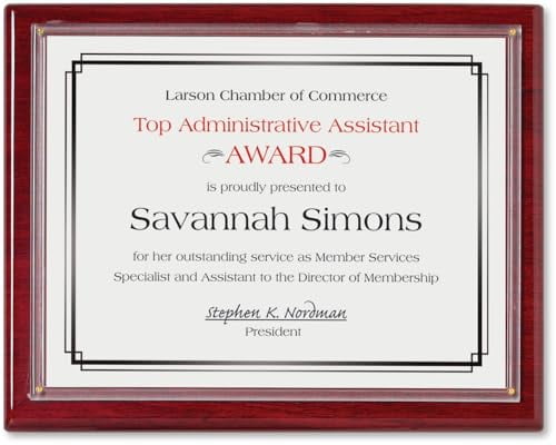 PaperDirect Oak Finish Wood Slide-In Certificate Wall Plaque, 11.25 x ...