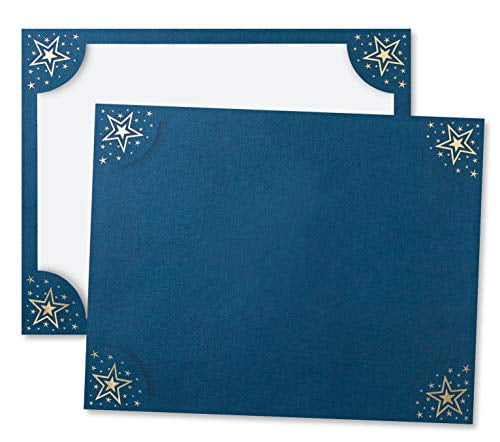 PaperDirect Stars Certificate Folios, Blue 80 lb Cover Stock, 9 1/2 x ...