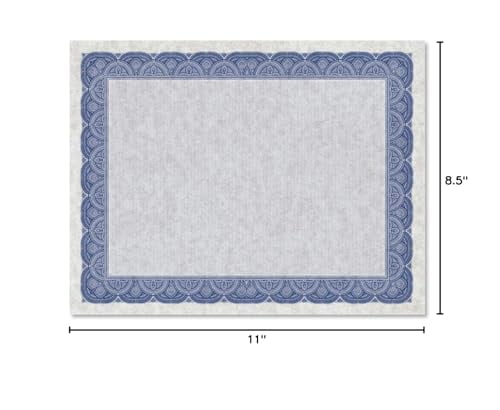 PaperDirect Stratton Gray Standard Certificate Paper, Blue Border, 8 1/2 Inch x 11 Inch, 28lb ...