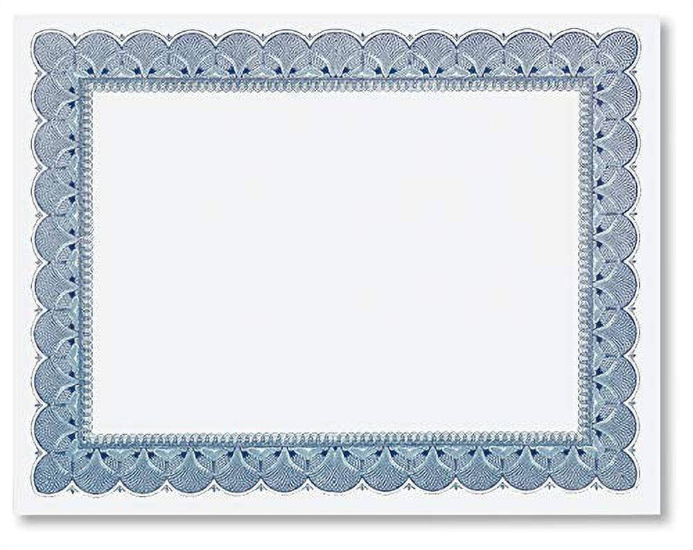 PaperDirect Traditional Blue Standard Certificate Paper, Blue Border, 8 ...