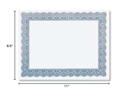 PaperDirect Traditional Blue Standard Certificate Paper, Blue Border, 8 ...