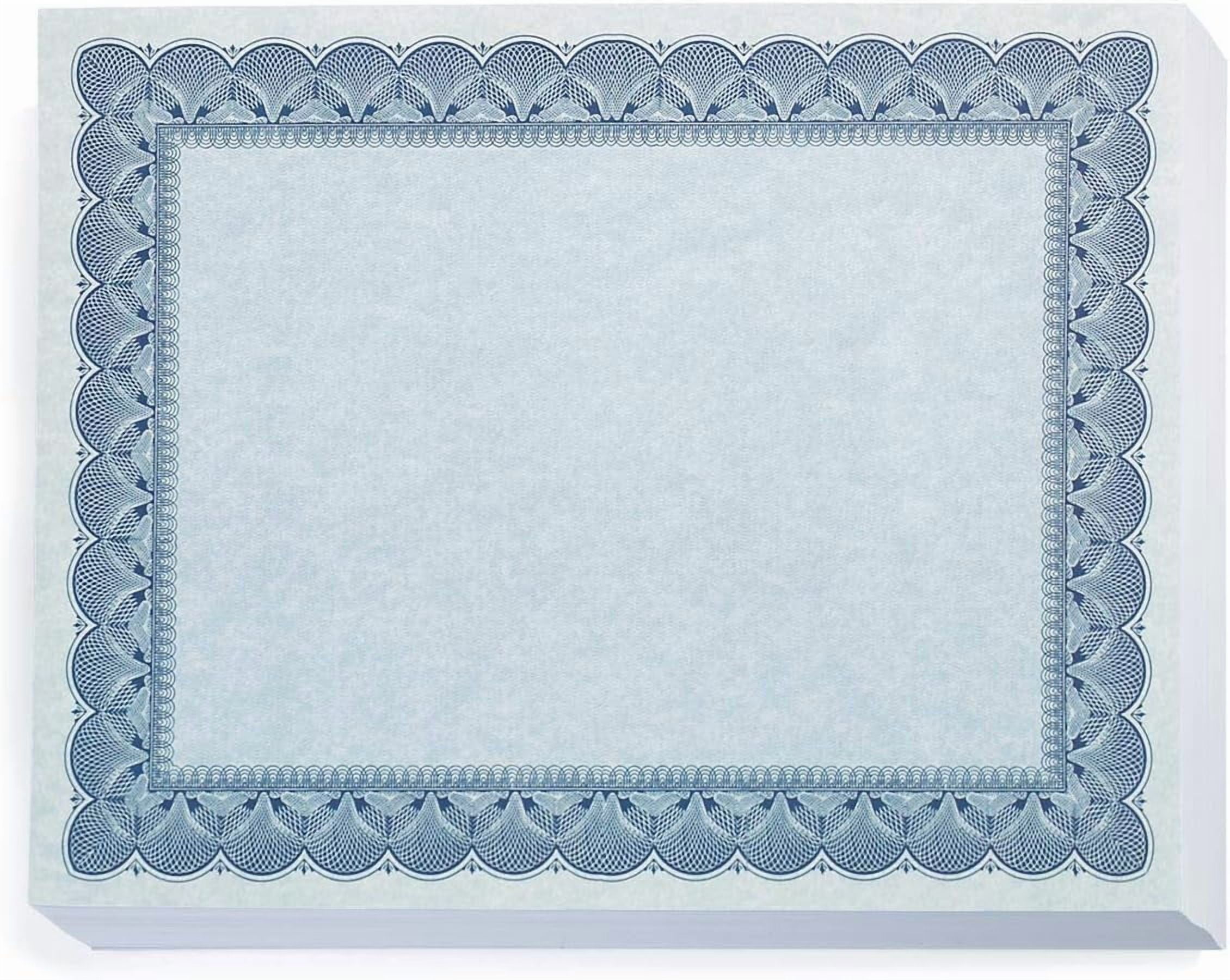 PaperDirect Traditional Blue Standard Certificates - 100 Sheets, 8.5 x ...