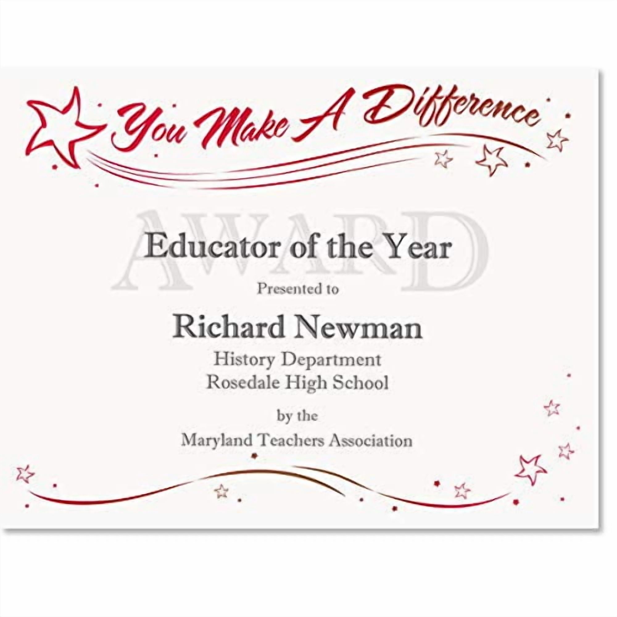 PaperDirect You Make A Difference Specialty Certificates, Red Foil ...