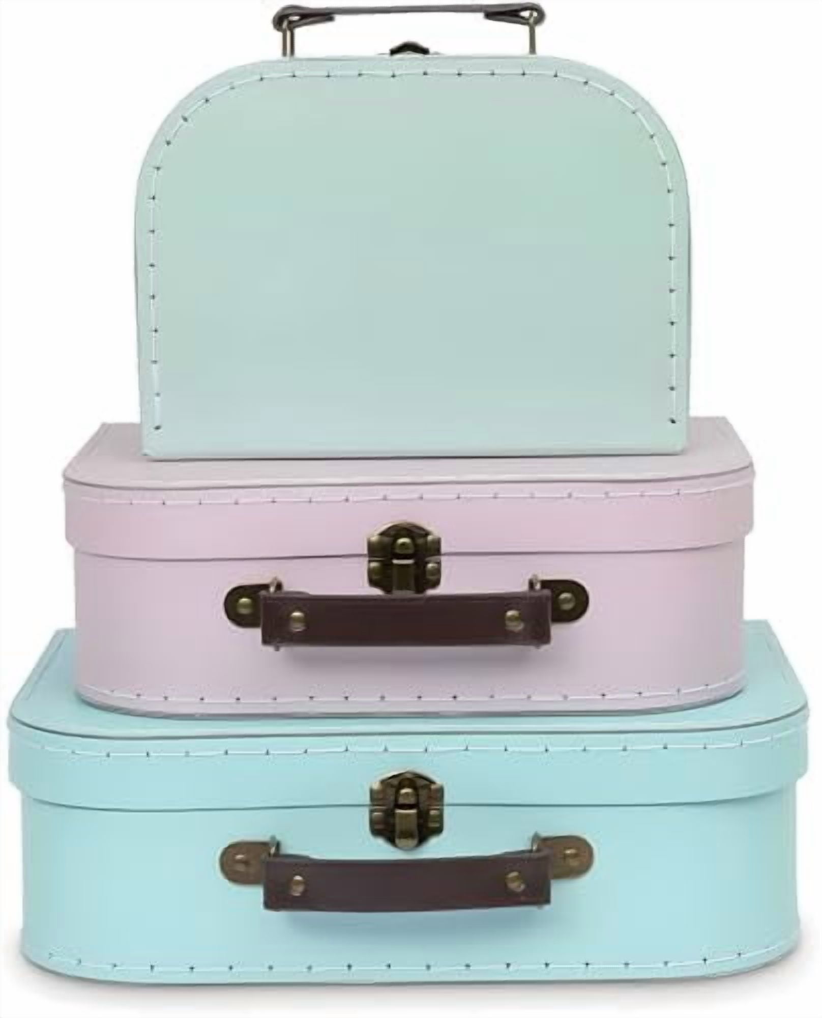 Paperboard Vintage Suitcase - Set of 3 Decorative Vintage Luggage ...