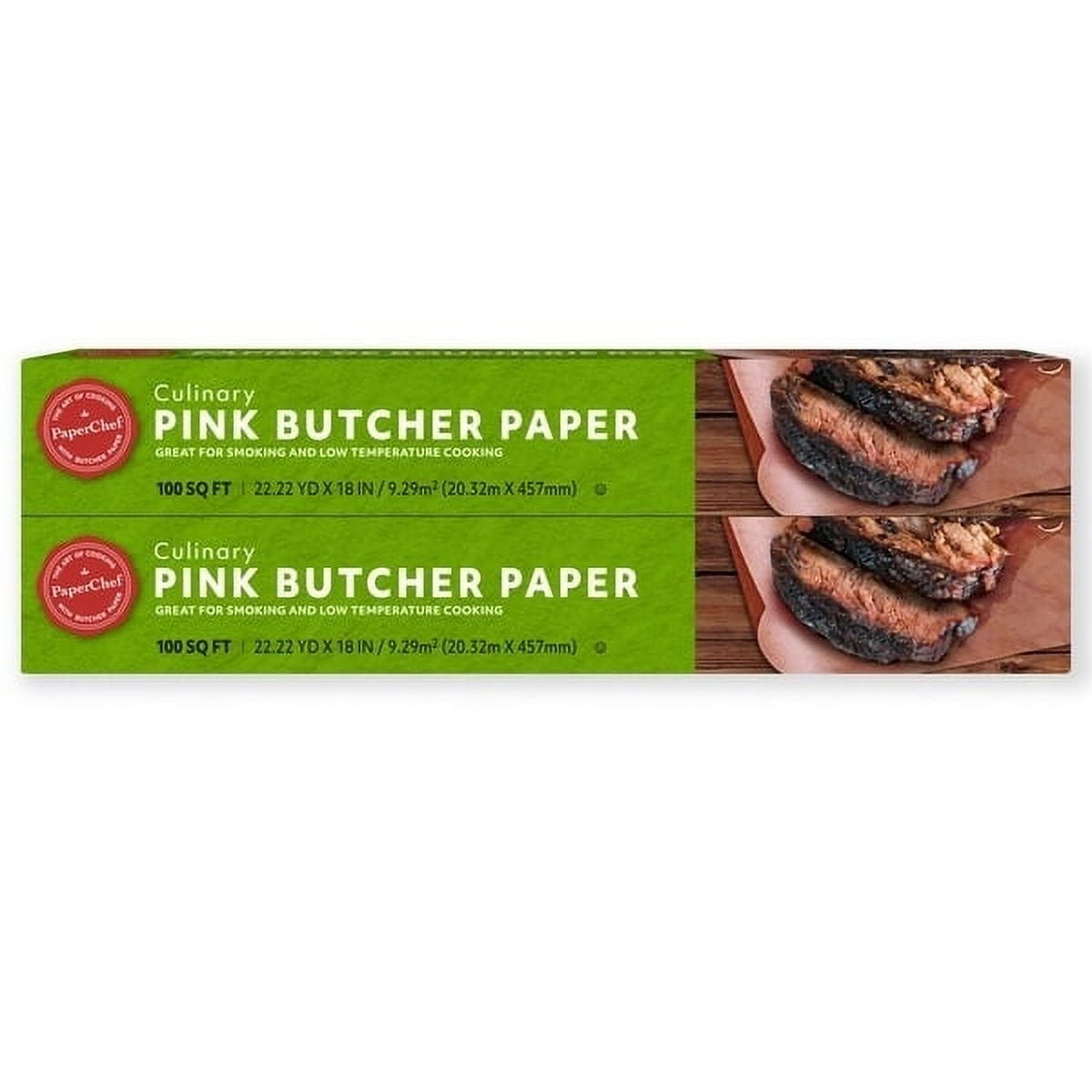 Paperchef 18" Culinary Pink Butcher Paper, 2 x 100 Square Foot Rolls ...