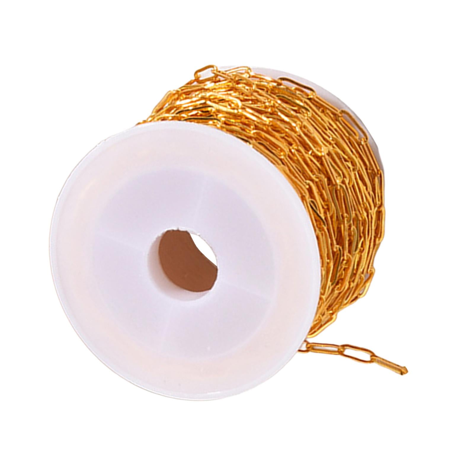 Paperclip Chains Link, Spool Oval Brass 10M Dainty Bulk Roll Flat ...