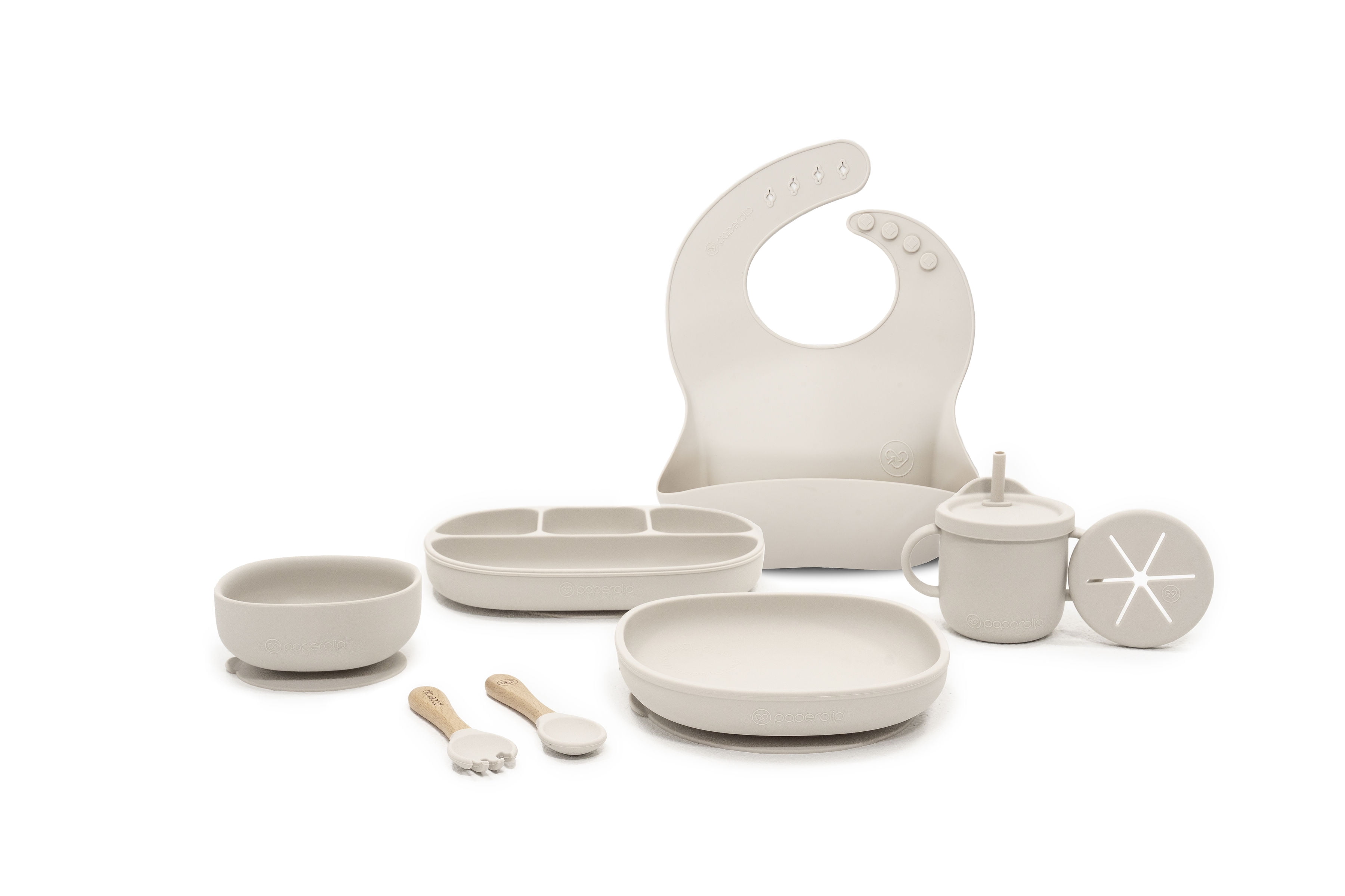 Paperclip Complete Feeding Kit with Bib, Bowl, Plate, 4-Sectioned Plate ...