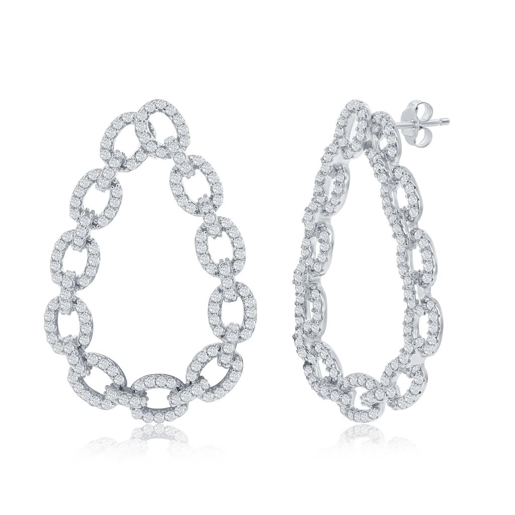 Paperclip Link Design Chain with Simulated Diamond CZ Pear-Shaped ...