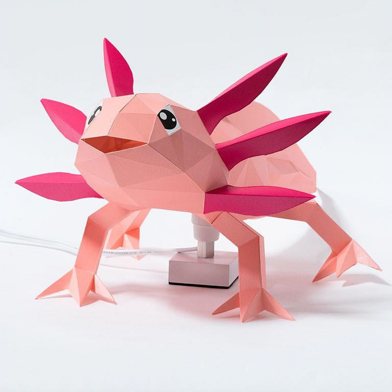 3D Pre-Cut and Pre-Folded Axolotl Papercraft Model by Papercraft World ...
