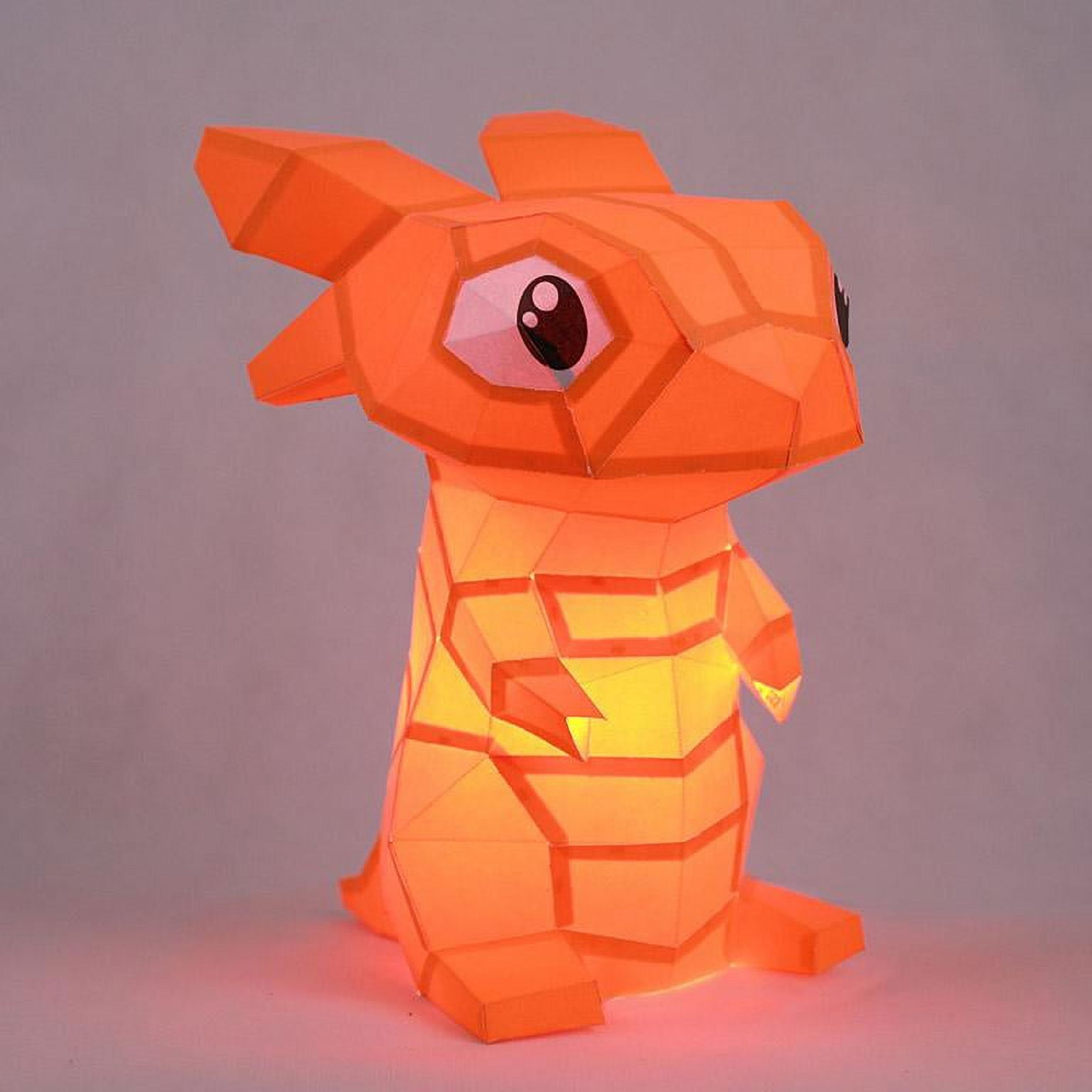 Papercraft World Dual-Use 3D Papercraft Model-Baby Dragon, Orange ...