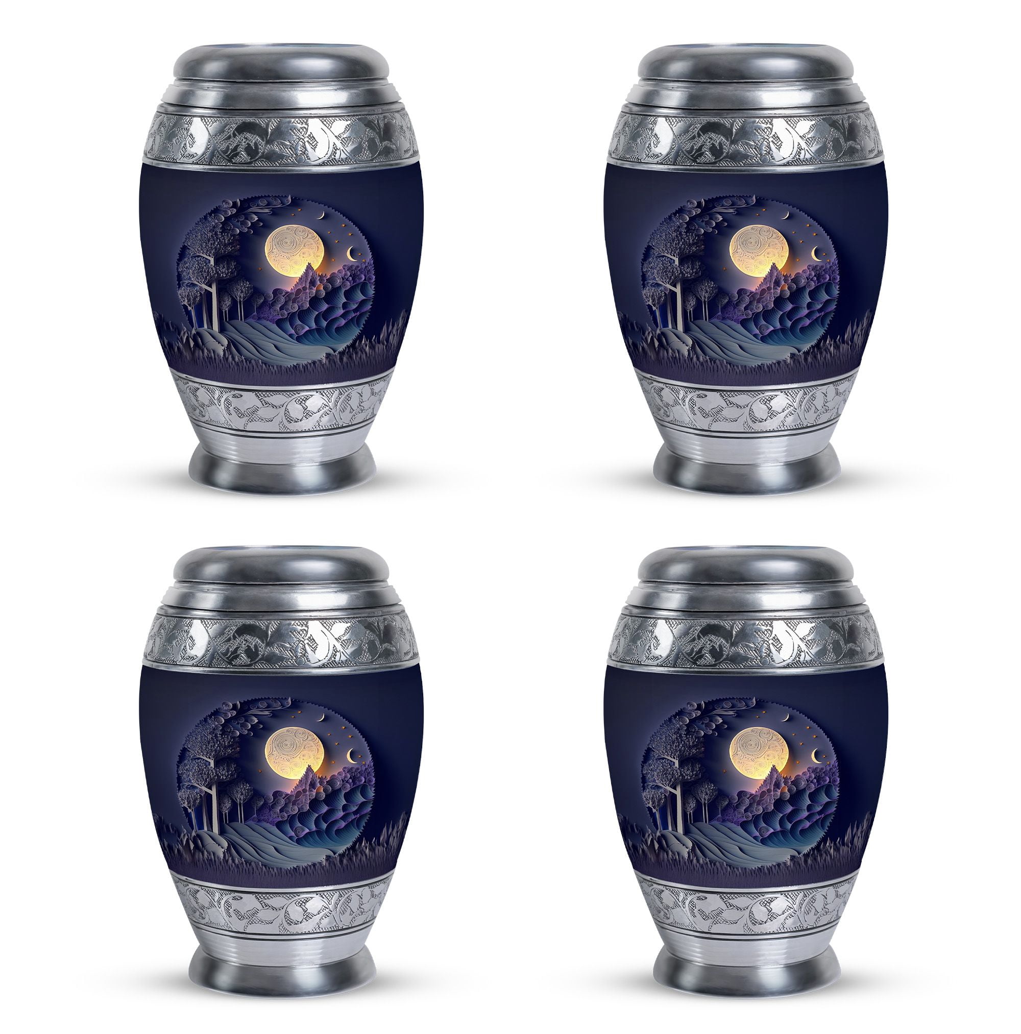 Papercut Landscape With Moon Small Urns For Human Ashes Keepsake - Mini ...