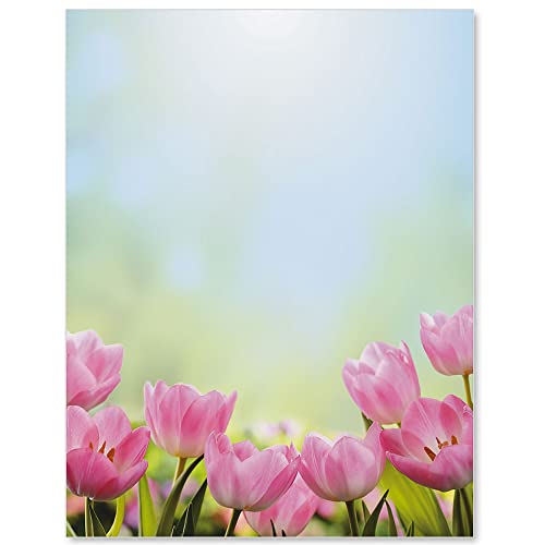 Paperdirect Heralds Of Spring Flowers Theme Paper Stationery, Border ...