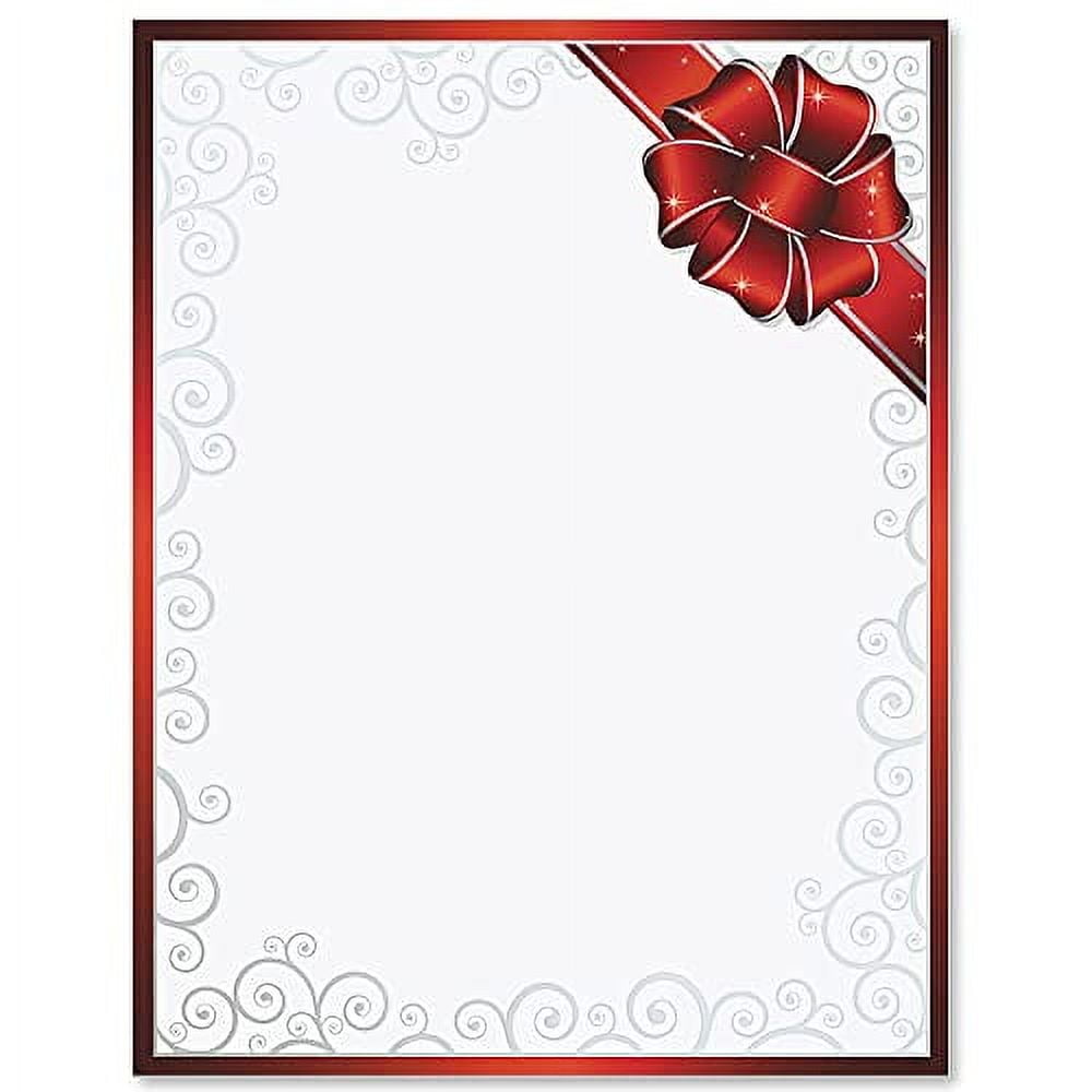 Paperdirect Sparkling Holiday Ribbon Winter Christmas Theme Stationery ...