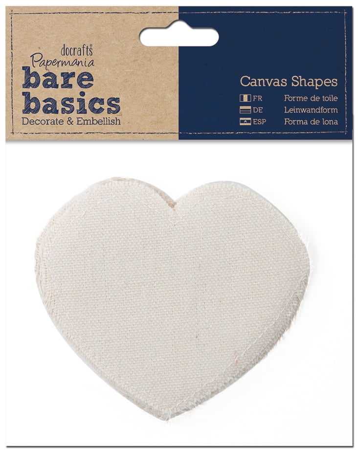 docrafts PM174403 Papermania Bare Basics Canvas Shapes 6/Pkg-Heart ...