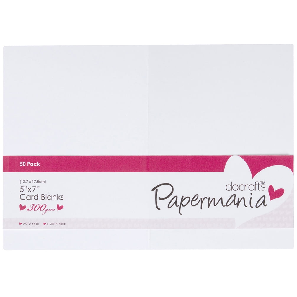 Papermania Cards W/Envelopes 5"X7" 50/Pkg-White - Walmart.com