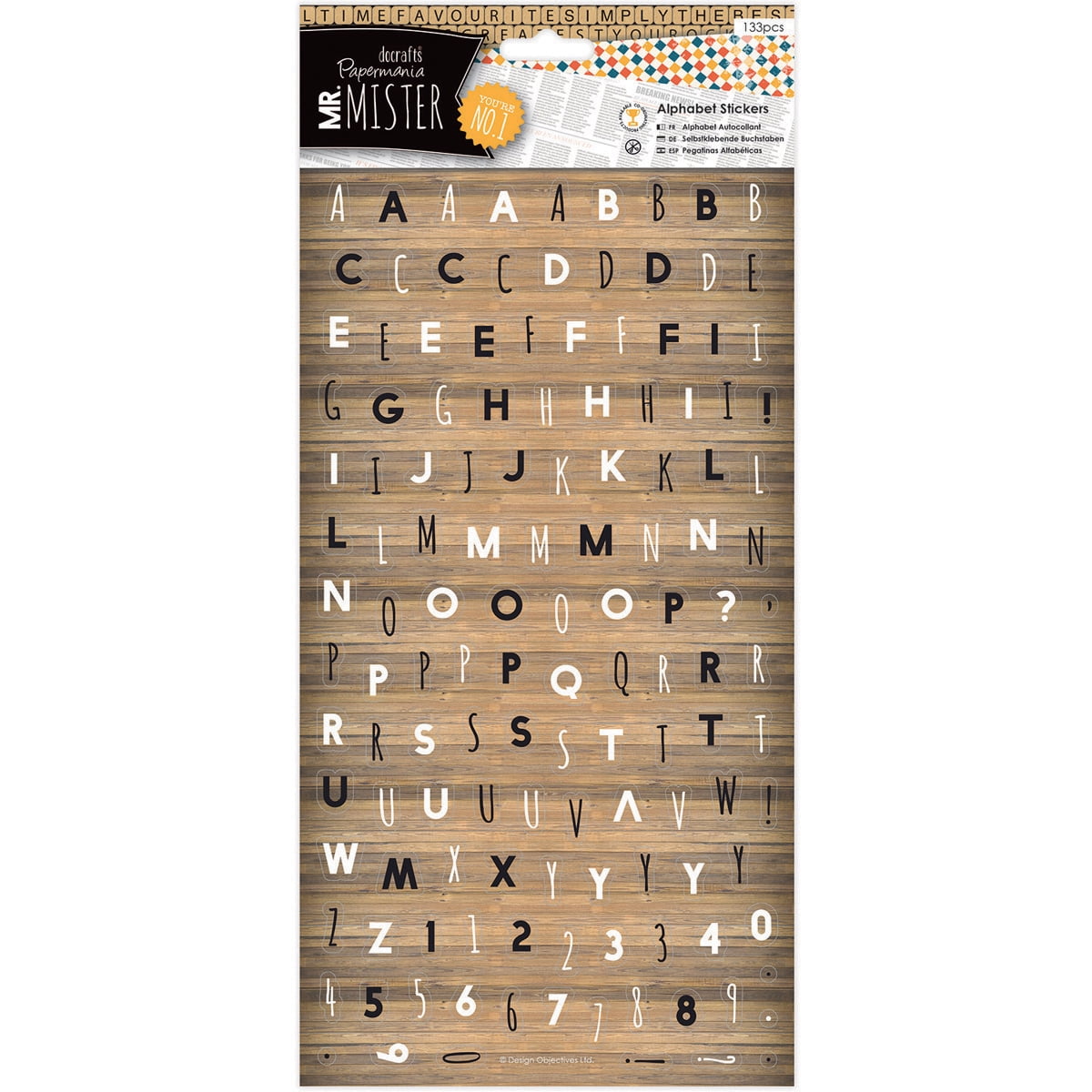Papermania Mr. Mister Alphabet Stickers, 6" x 11" - Walmart.com