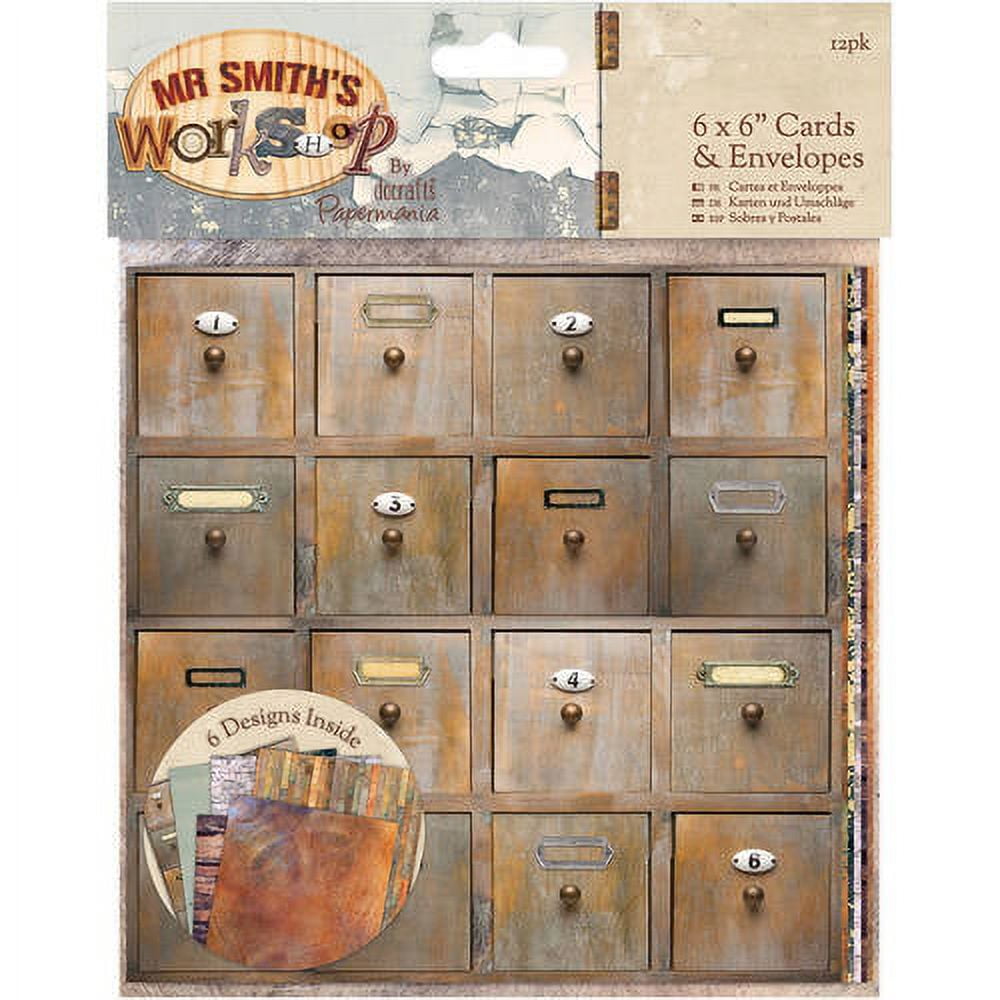 Papermania Mr. Smith's Workshop Cards with Envelopes, 6" x 6" 12pk ...