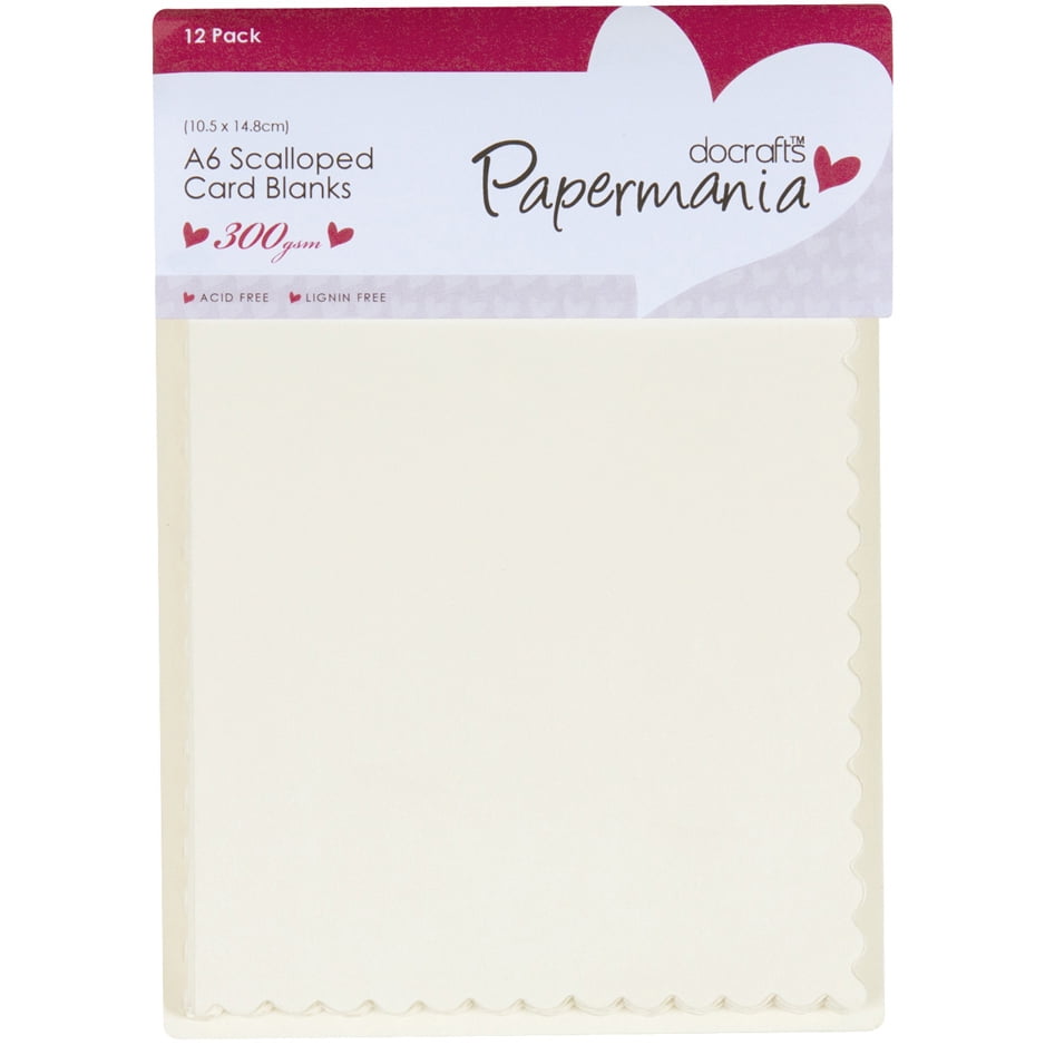 Papermania Scalloped Cards/Envelopes A6 12/Pkg-Cream, Pk 4, Papermania ...