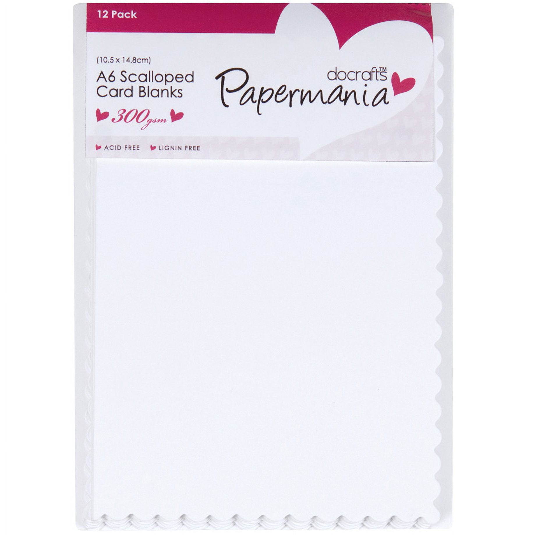 Papermania Scalloped Cards/Envelopes A6 12/Pkg-White, Pk 4, Papermania ...