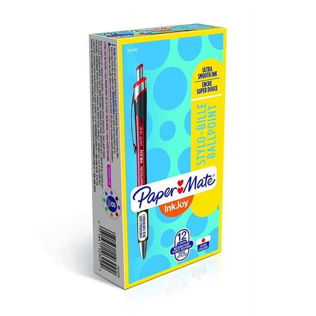 Papermate 1951343 1 mm Inkjoy 550 RT Retractable Ballpoint Pen, Red ...