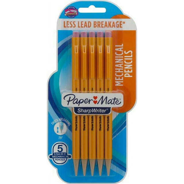 Papermate SharpWriter Mechanical Pencils, Twistable Tip, 5 Count, 3 ...