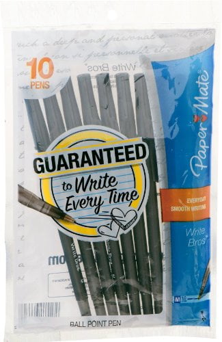 Papermate Stick Pens Medium Black Pack 10 (PACK OF 3) - Walmart.com