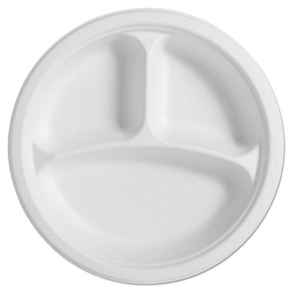 Paperpro Naturals Fiber Round Plates, 3-Compartment, 10.25" Dia ...