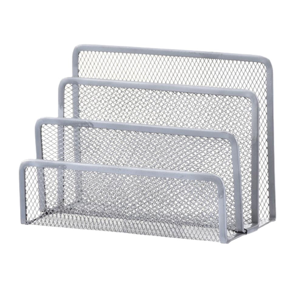 Papers Notebook Stand Rack Desk 3-layer Metal Iron Mesh For Magazine s ...
